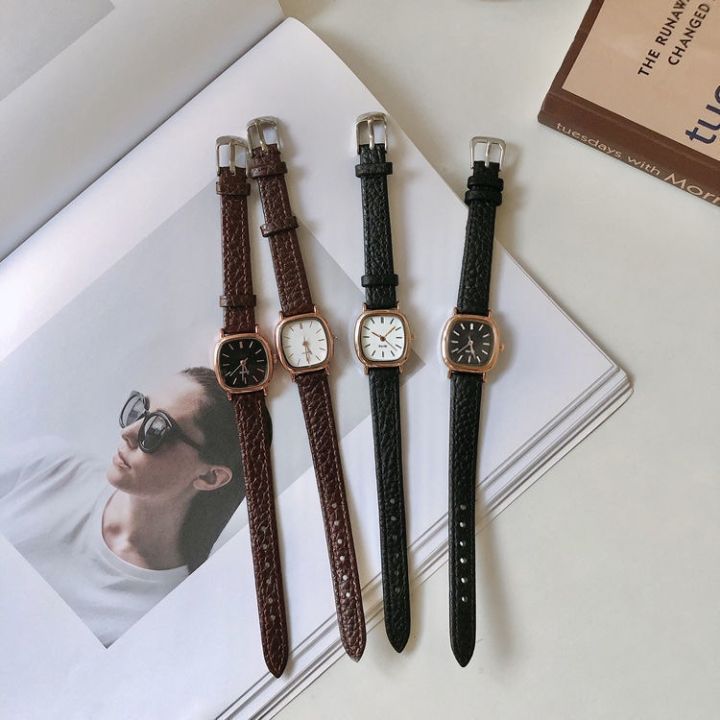 Relo Korean Women Fashion Simple Lovely Square Dial Watch with ...