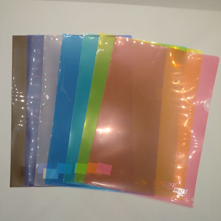 APLUS A4 L SHAPE HOLDER FILE / SEMI TRANSPARENCY COLOUR / L SHAPE FILE (E310) | Lazada