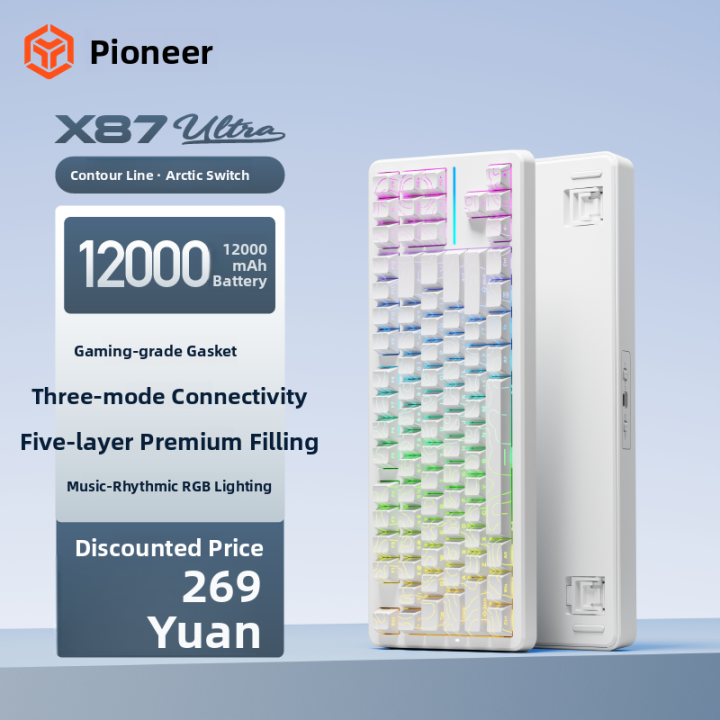 Eweadn X87pro Mechanical Keyboard Wireless Bluetooth Gaming Side-etched Ultra High-line ...