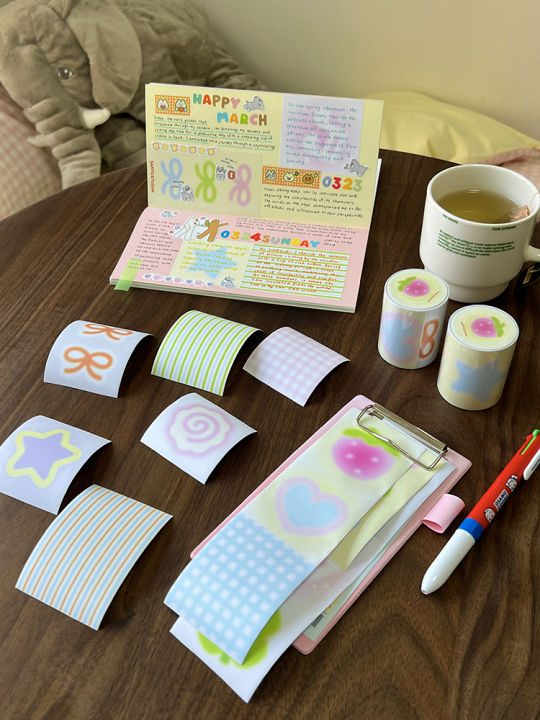 Original Writing Tape Whole Roll Cute Paper Notes Stickers Text for ...