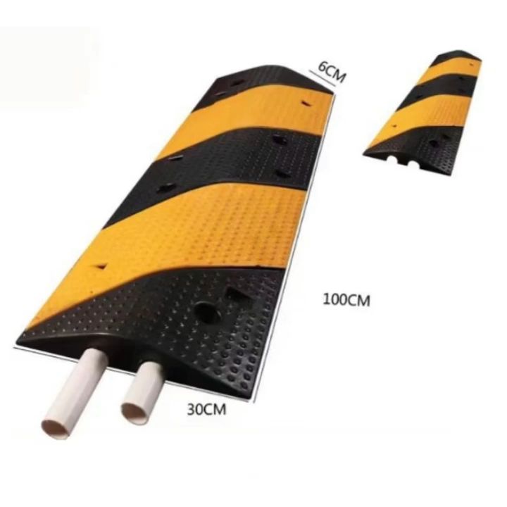 【COD】Rubber Humps Speed Bump Speed Hump Protector 2 Channe Flexible and ...
