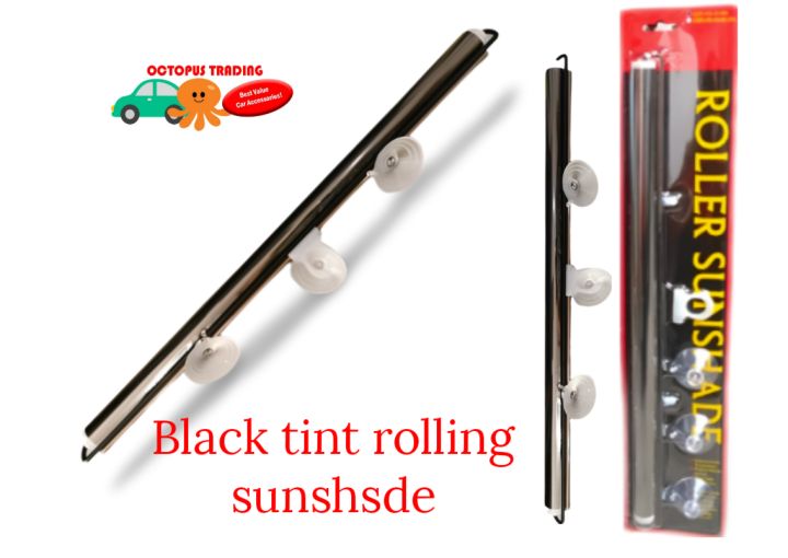 Car Tint Rolling Sunshade Adjustable Cover Automatic Front Window Black ...