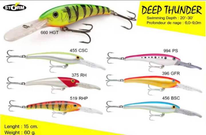 เหยื่อปลอม STORM DEEP THUNDER Lenght: 15cm Weight: 60g | Lazada.co.th