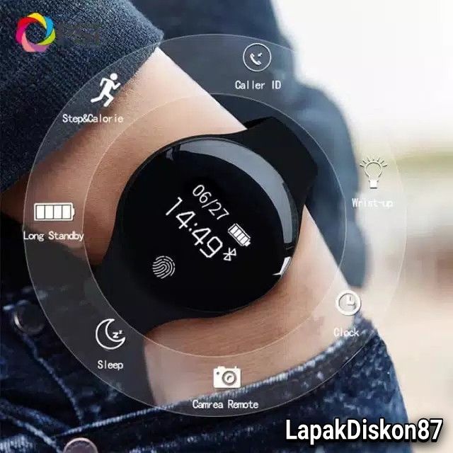 JAM TANGAN PINTAR HP ANDROID SMARTWATCH D18 TAHAN AIR REMOTE CAMERA LED ...