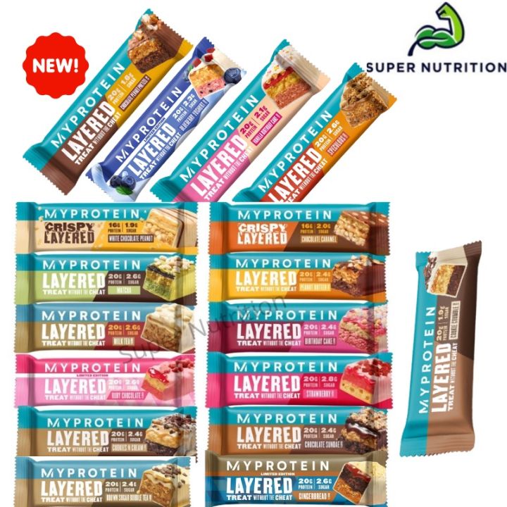 Layered Protein Bar, 1 bar , 1 piece 6 layered bar Myprotein | Lazada
