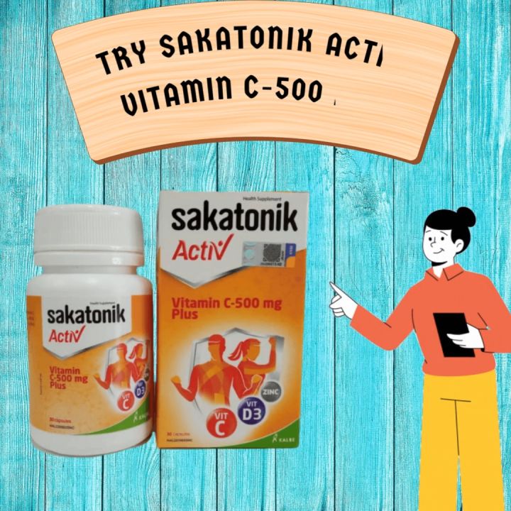 SAKATONIK ACTIV VITAMIN C-500 MG PLUS WITH VIT D3 AND ZINC 30'S (For ...