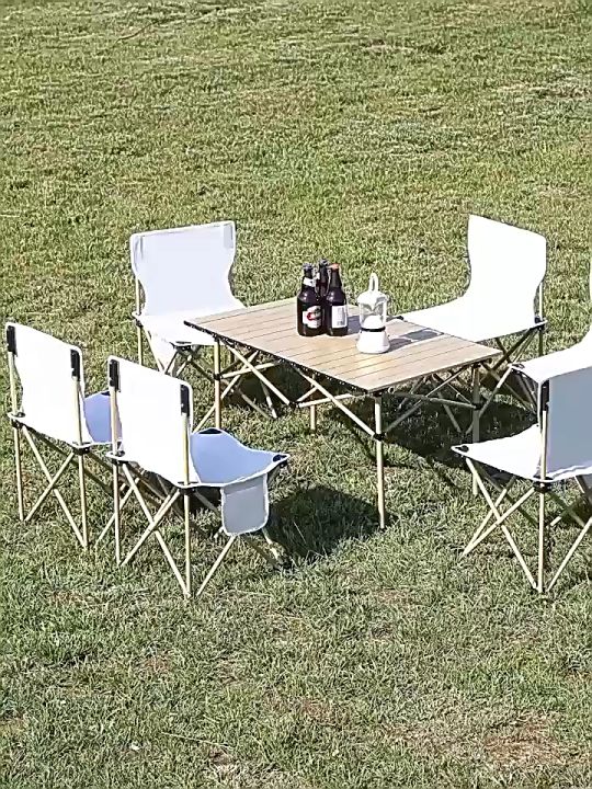 Outdoor folding tables and chairs, portable stall tables, egg roll ...