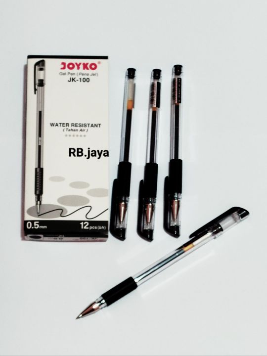 (promo) 1 pack isi 12 PCS GEL PEN / PENA JEL JOYKO HITAM / PULPEN JOYKO JK-100 | Lazada Indonesia