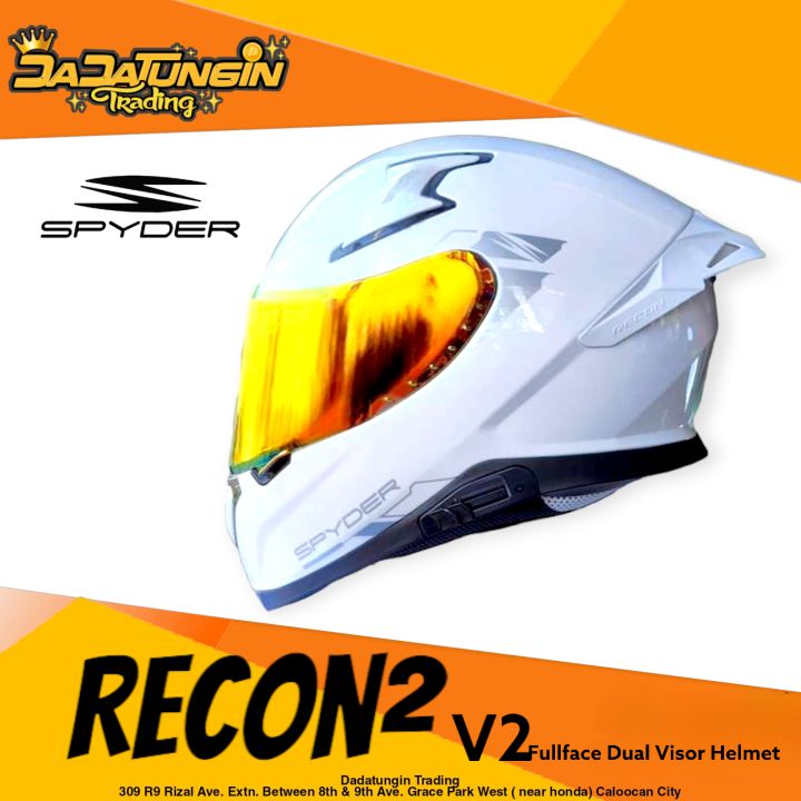 SPYDER Recon 2 V2 Fullface Dual Visor Helmet w/ free extra clear visor ...