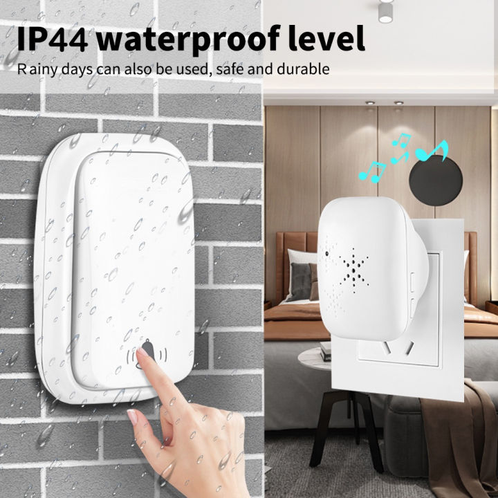 Wireless Doorbell No Battery required Waterproof Self-Powered Door bell ...