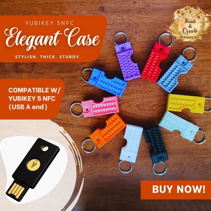 Yubikey 5 NFC Elegant Case / Holder for Yubikey 5 NFC (for USB A end ...