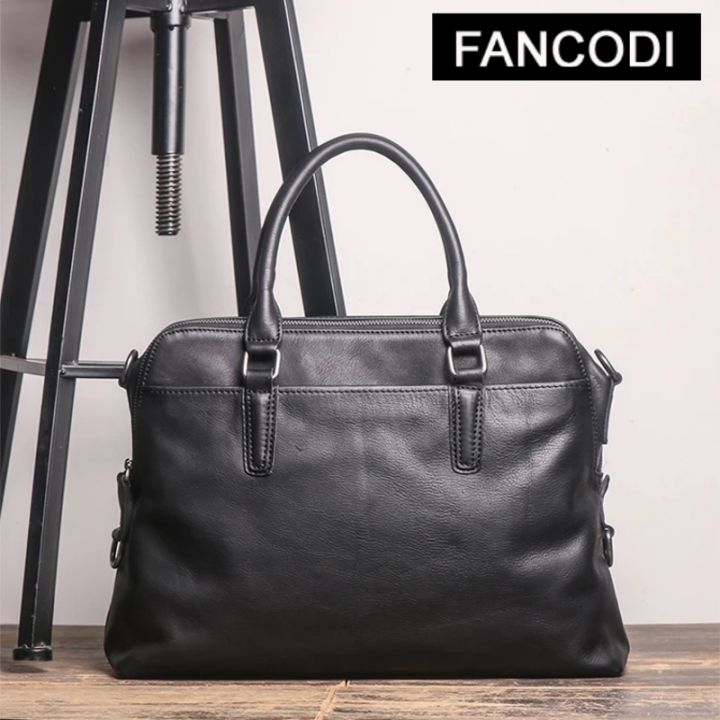 FANCODI New High Quality Cowhide Genuine Leather Briefcase For Men ...