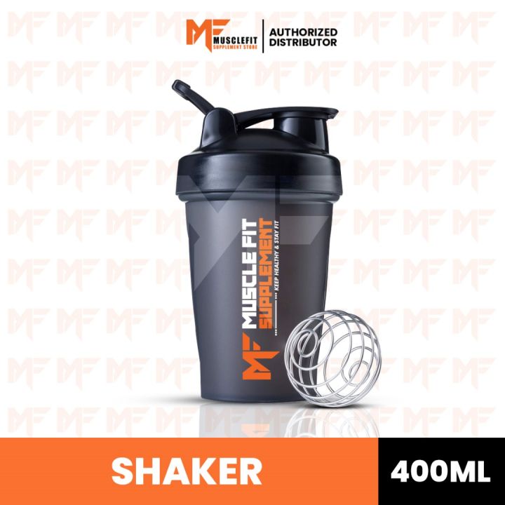 Muscle Fit Protein Shaker Bottle with Stainless Steel Spring Ball ...