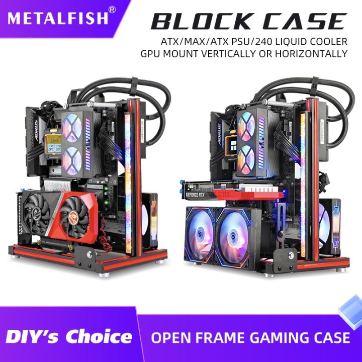 METALFISH BlockCase Aluminum Open Frame Case Support ATX/M-ATX ...