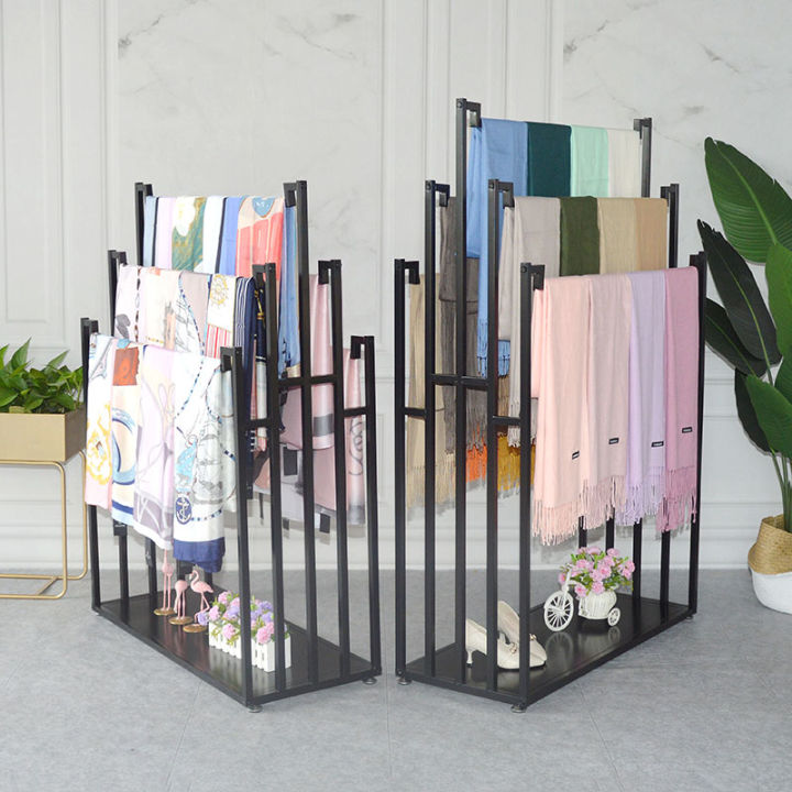 Double-Sided Scarf Shelf Silk Scarf Display Stand Floor Clothing Store ...