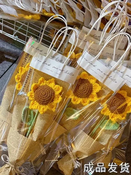 Graduation Gift Sunflower Fake Flower Bouquet Handbag Wool Festival ...