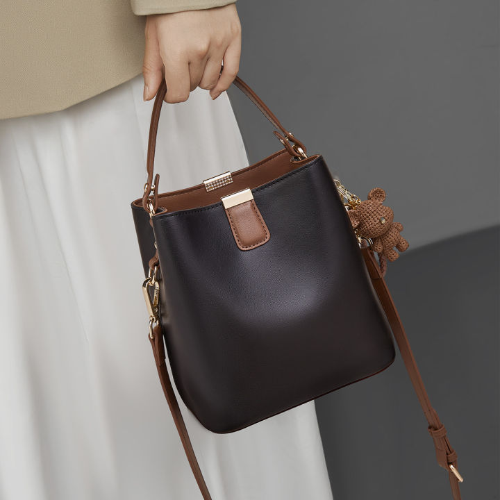 FOXER Split Leather Ladies Crossbody Shoulder Bag For Women's Bucket ...