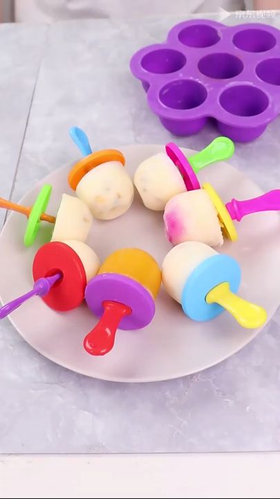 Acuan Aiskrim Silicone Ice Popsicle Mold Baby Puree Food Mould Ice Pop ...