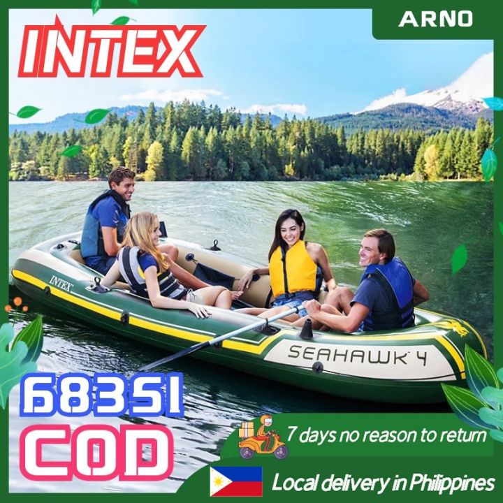 INTEX inflatable Boat rubber boat for fishing 2/3/4/5 seater Challenger ...