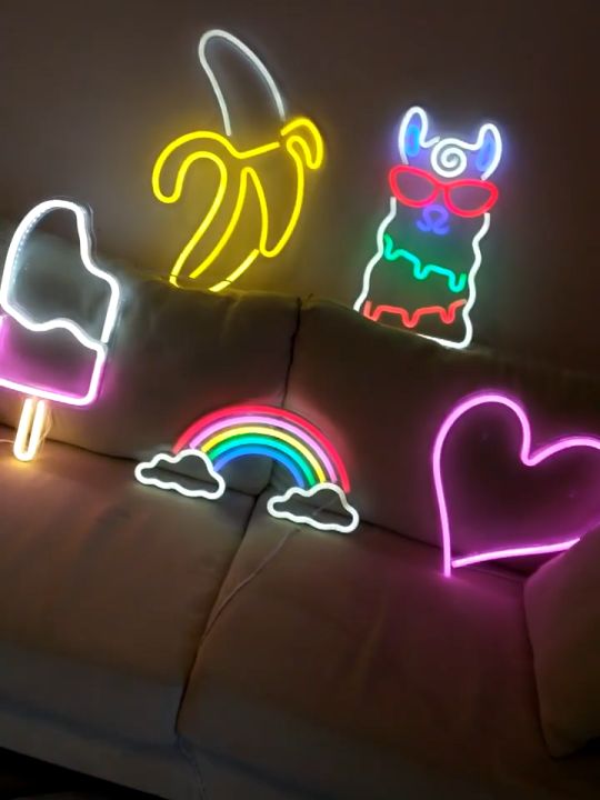 【Ship within 24 Hour】LED Neon Sign Hanging Light Wall Decor, Acrylic ...