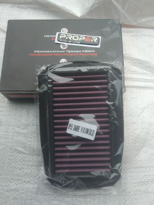 AIR FILTER SARINGAN UDARA HYBRID PROPER RACING LINE XABRE R15 VIXION ...