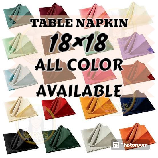 TABLE NAPKIN PLAIN 18×18 DINNER NAPKIN WASHABLE, EASY TO FOLD | Lazada PH