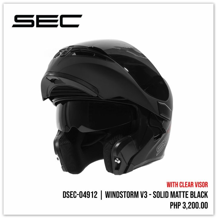 sec windstorm v3 modular helmet with FREE SMOKE lens | Lazada PH