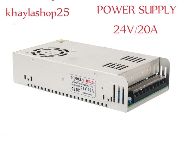 Switching Power Supply PSU 24V 20A High Quality, 24 Volt 20 Ampere Cooling Fan Jaring | Lazada ...