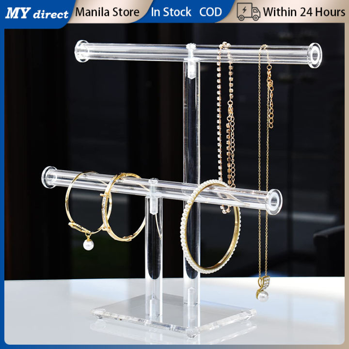 2 Tier Acrylic Jewelry Display Stand Jewelry Organizer Holder For ... 2 Tier Acrylic Jewelry Display Stand Jewelry Organizer Holder For ...