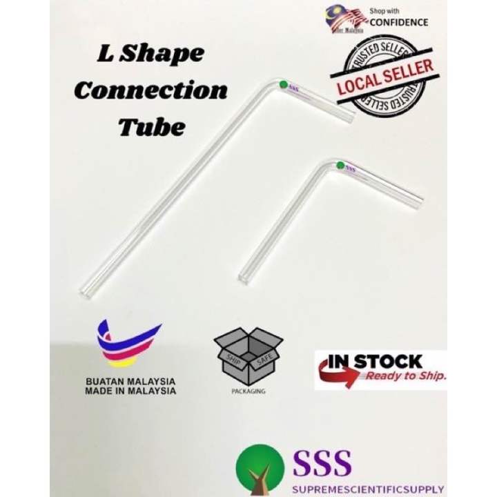 🔥[Ready stock]🔥L Shape Connection Tube (Borosilicate Glass) | Lazada