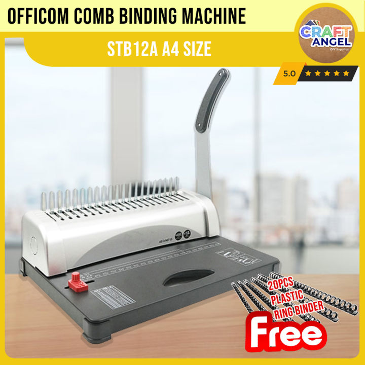 Officom STB12A Comb Binding Machine Heavy Duty A4 Size 21 Holes w/20PCS ...
