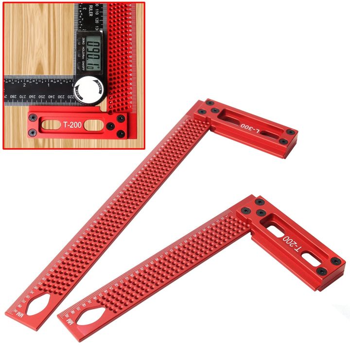 200/300MM Precision Woodworking Scriber Square Marking T Ruler Aluminum ...