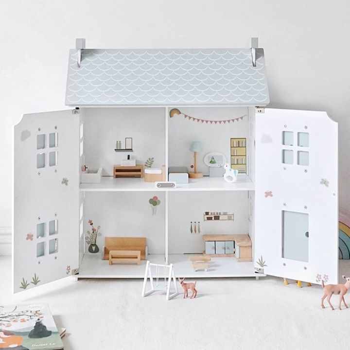 Wooden Nordic White House Doll House set Toys - Blue Elephant Ph ...