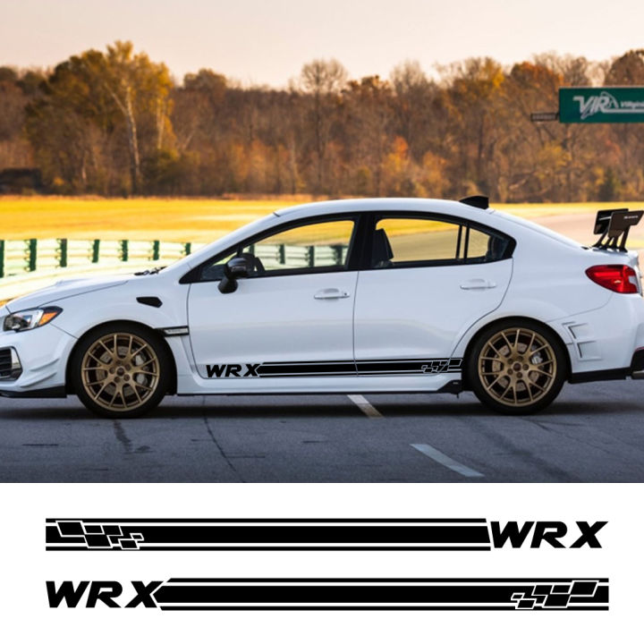 2Pcs For Subaru WRX Car Door Side Stripes Stickers Vinyl Film Auto DIY ...