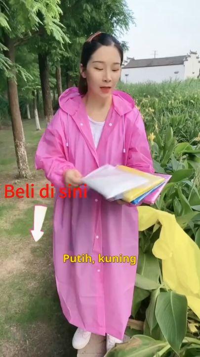 Jas Hujan Premium Transparan Tebal Ponco Jas Hujan Tebal Anti Sobek Jas ...