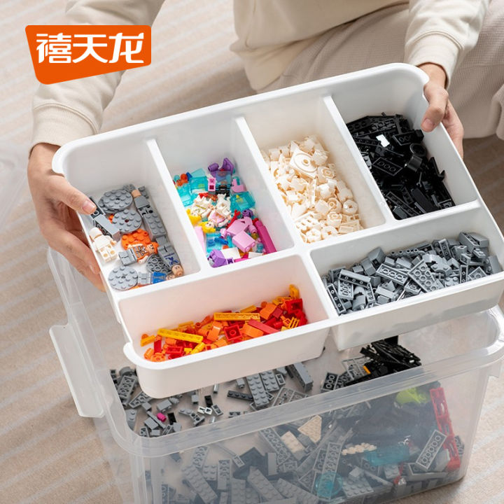 Citylong Toy Storage Box Double Layer Transparent Large Capacity ...