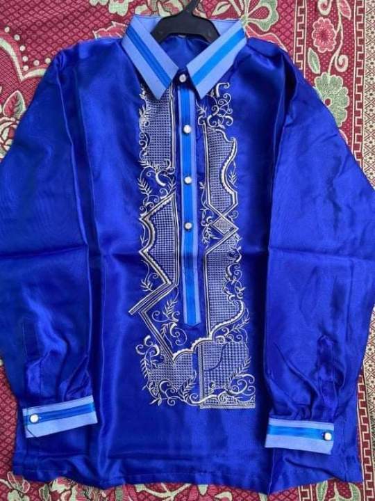 #NEW# Barong Tagalog Royal blue with linning | Lazada PH