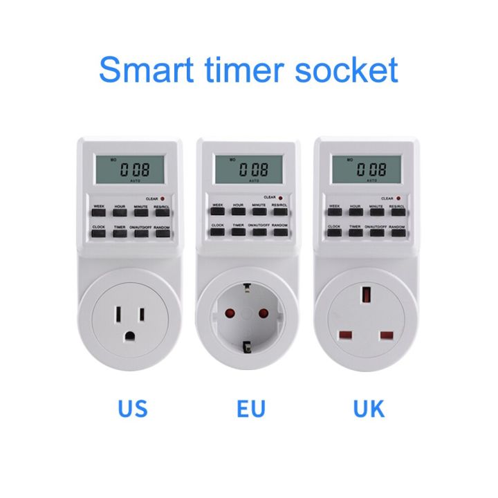 Electronic Digital Timer Switch 12 24 Hours Cyclic Eu Uk Us Plug Kitchen Timer Outlet