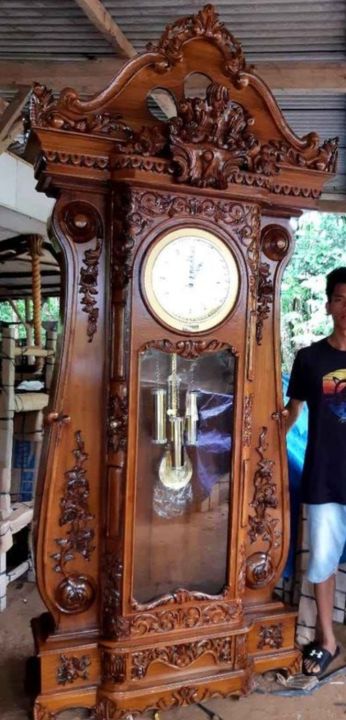 Jam Gandul Berdiri Kayu Jati 90 Cm x 40 Cm x Tinggi 220 Cm | Lazada ...