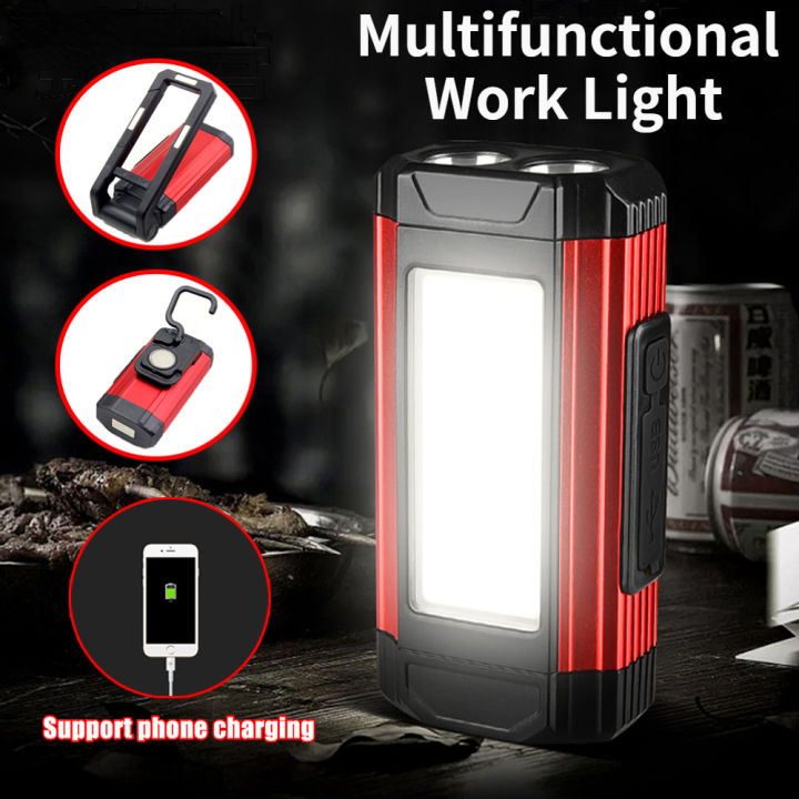COB work light rechargeable Flashlight Waterproof emergency light ...