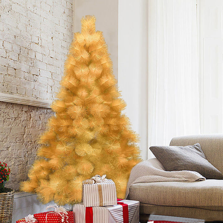 Great-King 7ft/6ft/5ft/4ft Golden Christmas Tree Pine needle tree with ...