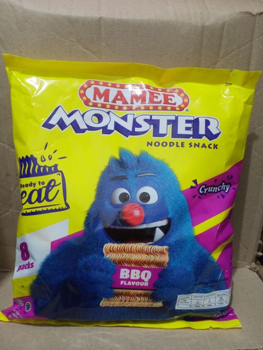 MAMEE Monster Noodle Snack BBQ Flavour Isi 8 | Lazada Indonesia