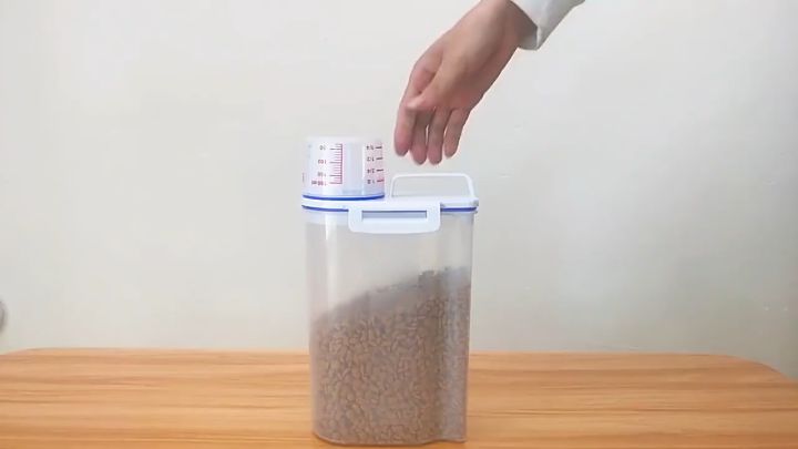 2.5L Cat Food container Pet food airtight storage container Household Rice Jar moisture proof ...