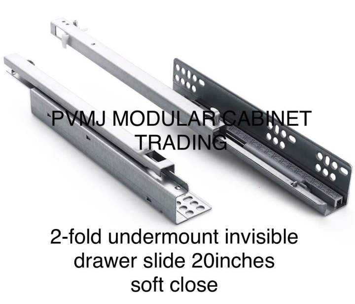2-fold undermount invisible drawer slide soft close | Lazada PH