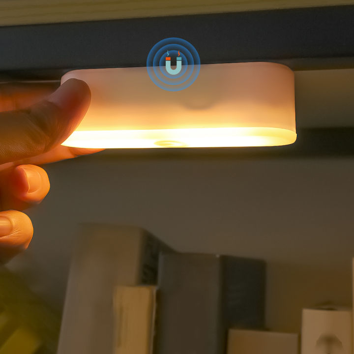 3 Modes Magnetic Touch Light LED Night Lights USB Charged Dimmable ...