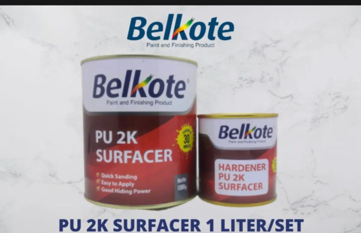 PU 2K Surfacer Belkote Epoxy White / Putih 1Liter/Set Cat Dasar Epoksi ...