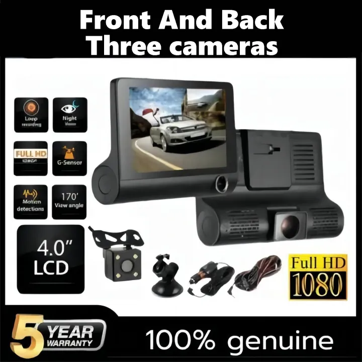 Lenovo Car Dash Cam For Car Dashcam 360 Degrees Full Hd 1080p Dual Lens ...