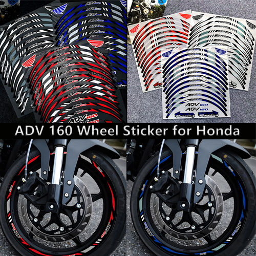 ADV 160 Reflective Motorcycle Wheel Sticker Rim Hub DecalsFor HONDA ADV ...