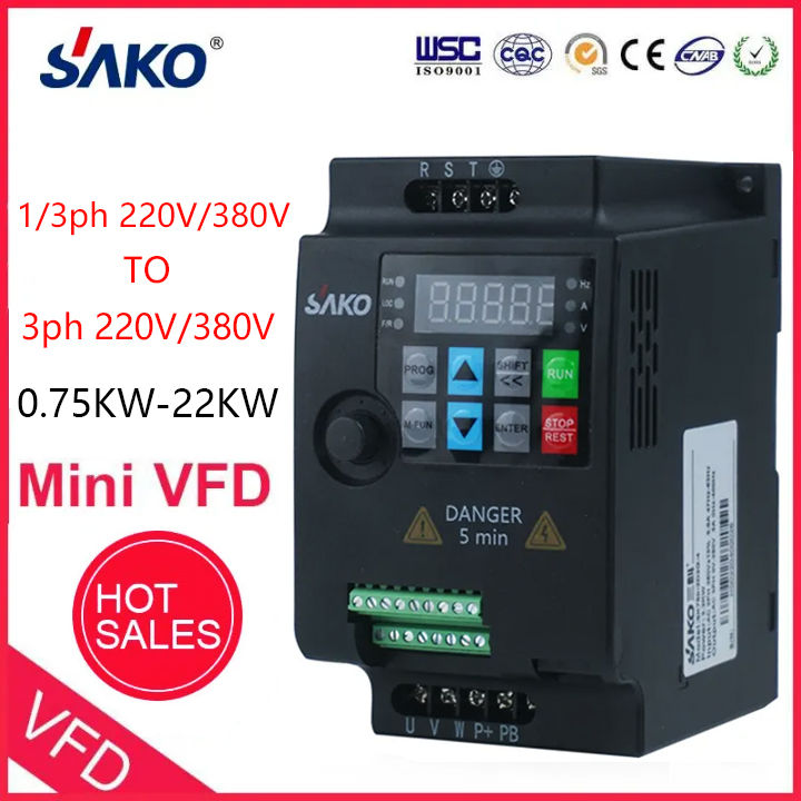 【Brand Designated Store】SAKO SKI780 380V 0.75KW/1.5KW/2.2KW/4KW/5.5KW 220V 1HP Mini VFD 3-Phase ...