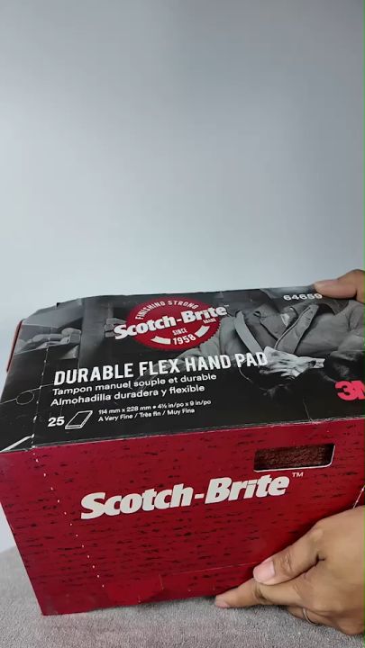 3M 64659 สก็อตไบร์ดดูเรเบิลเฟลกซ์ สีแดง เบอร์ 320-400 ขนาด 4.5นิ้วX9 ...